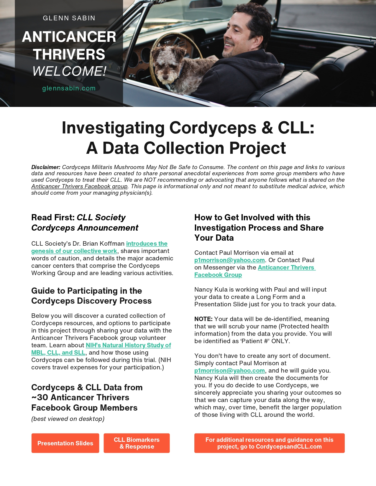 Investigating Cordyceps & CLL PDF | Glenn Sabin